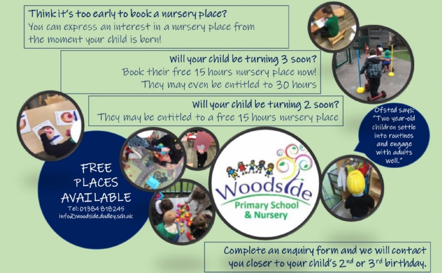 Nursery Places Available 2025 - Woodside Primary